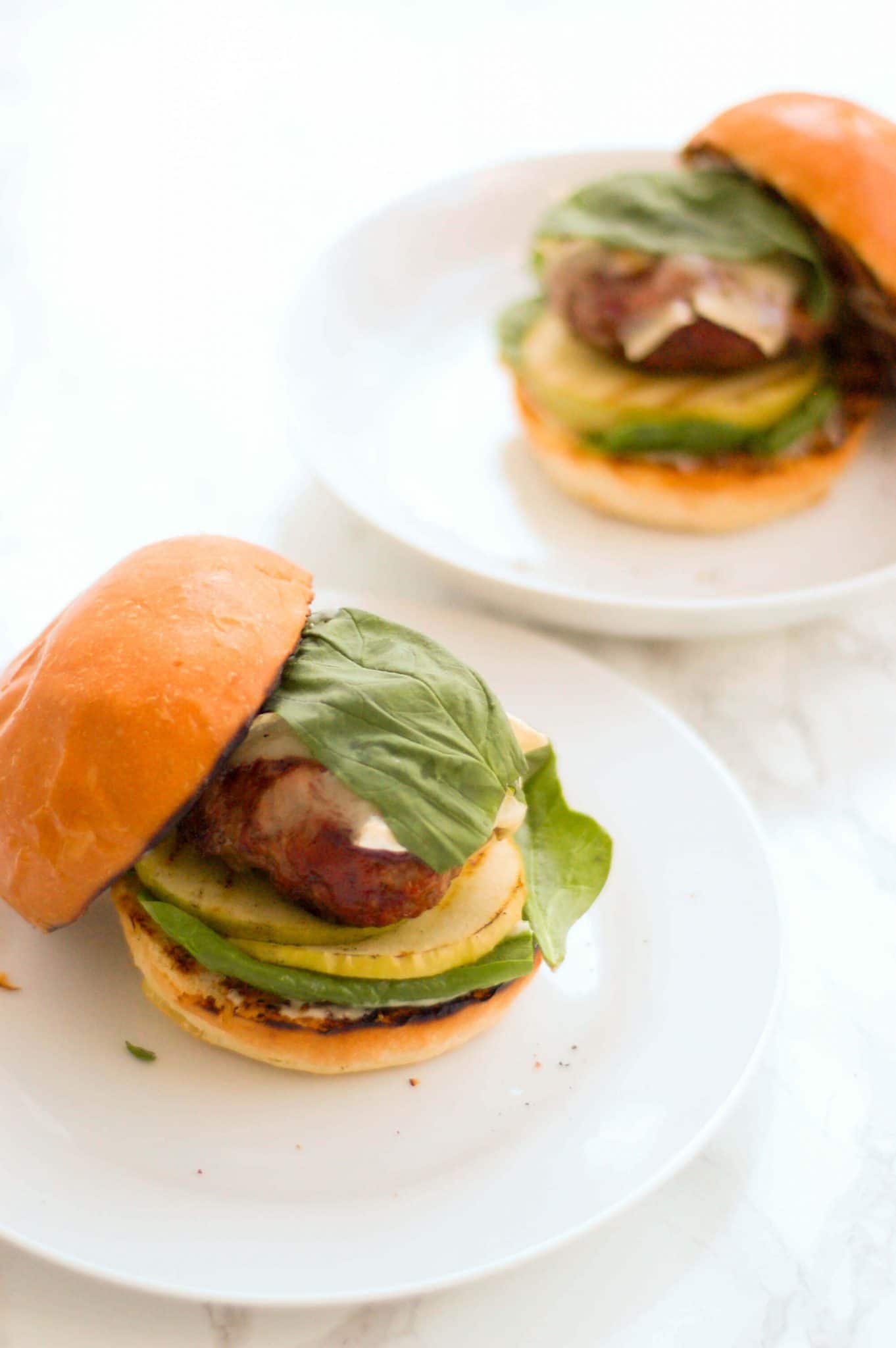 Brie, Basil and Hickory Burgers - Food Above Gold