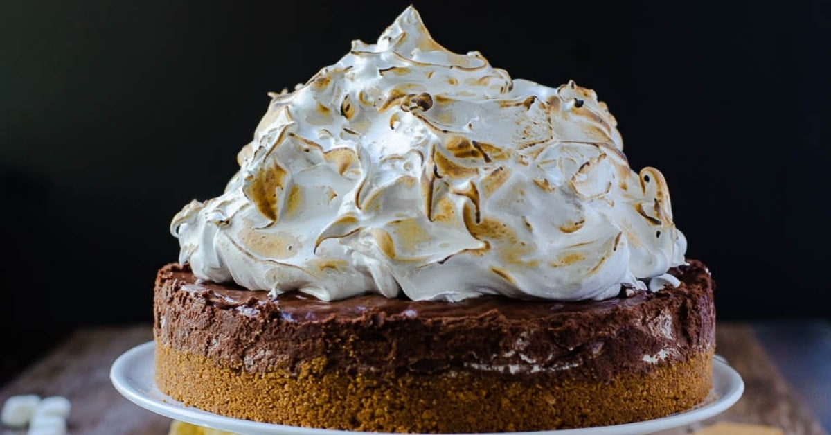 Toasted Sky High S'mores Pie Recipe - Food Above Gold