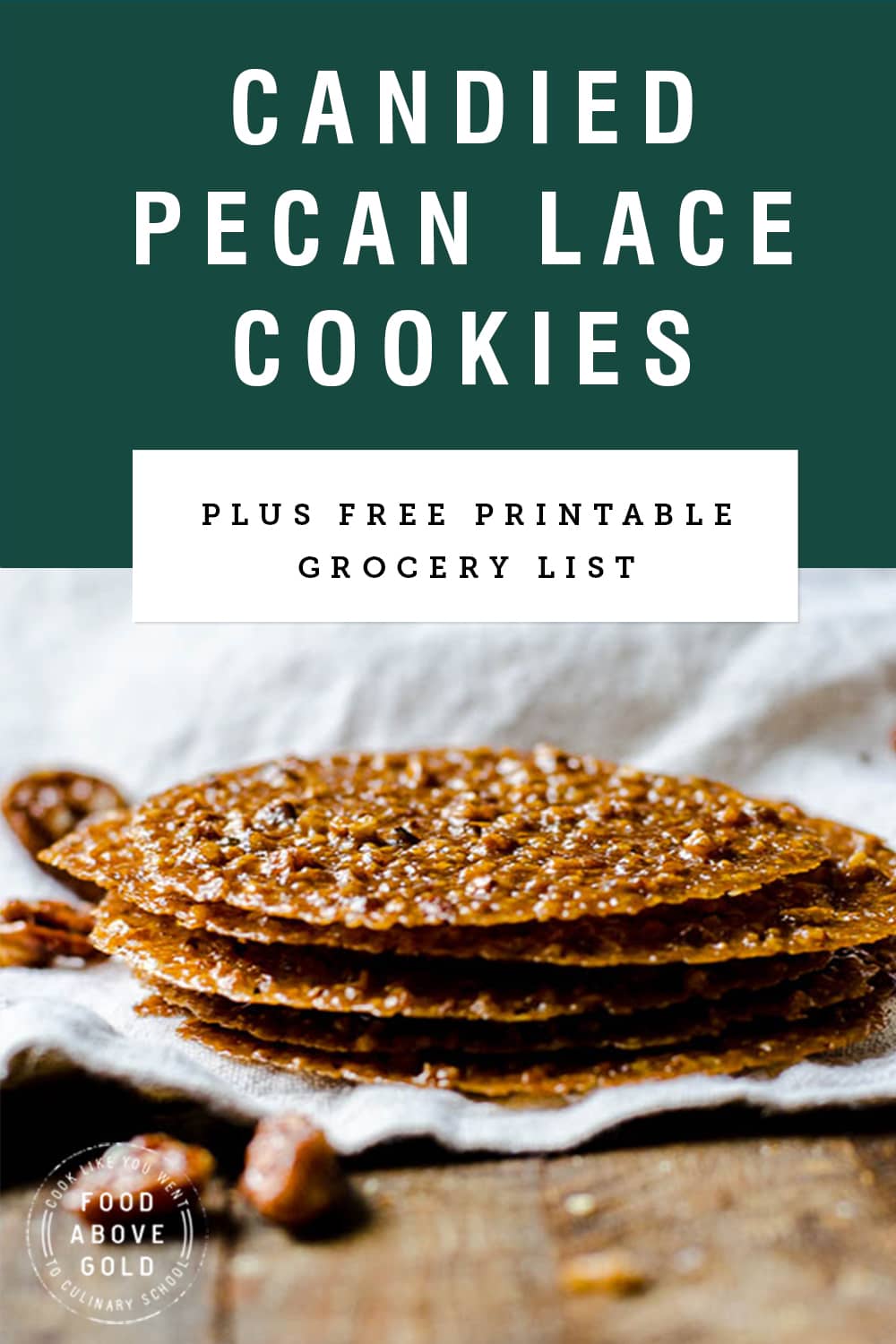 Sweet and Spicy Candied Pecan Lace Cookies | #ChristmasCookies Week